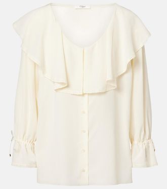 Chlo&eacute; Chlo&eacute; Top en soie et dentelle