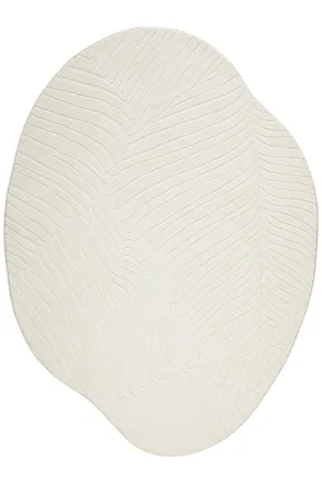 Novel Webteppich Ellipse, Beige, Kunststoff, Blatt, 120x160 cm, f&uuml;r Fu&szlig;bodenheizung geeignet, in verschiedenen Gr&ouml;&szlig;en erh&auml;ltlich, pflegeleicht, leicht zusam