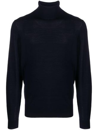 Fursac pull en laine à col roulé - Bleu