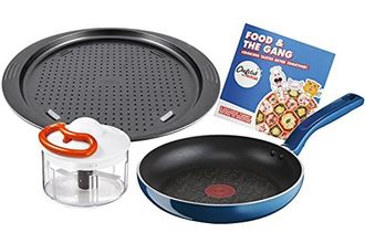 T-fal Chefclub by Tefal Food & The Gang Bratpfanne 24 cm, 5 Sekunden, 500 ml, Pizzablech 34 cm G805S304