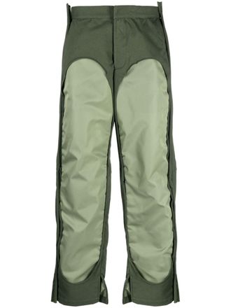 Diesel pantalon ample &agrave; empi&egrave;cements contrastants - Vert