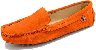 Minitoo Chaussures Confort Suede Loafers Mocassins Ete Plates Orange EU 38