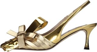 N&deg;21 Femme, Chaussures, Jaune, Taille: 37 EU Escarpins Slingback en Cuir