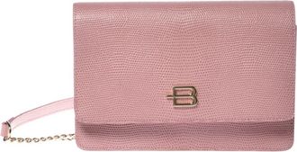 Baldinini Femme, Accessoires, Rose, Taille: ONE Size Portefeuille &agrave; imprim&eacute; l&eacute;zard avec cha&icirc;ne