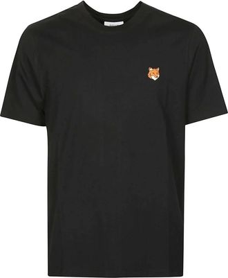 Maison Kitsun&eacute; Homme, Tops, Noir, Taille: L Fox Head Regular T-Shirt