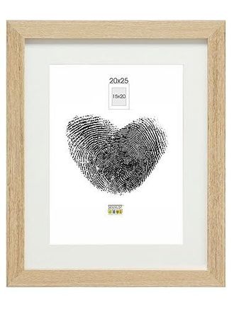 Deknudt Frames Cadre photo avec passe-partout - Couleur ch&ecirc;ne - Bois clair - S66KH1 P1 20x25cm pour photo 15x20cm - Bois MDF - pour accrocher ou poser
