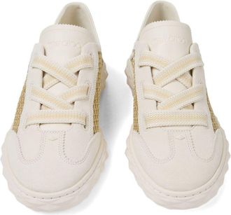 Jimmy Choo London Diamond Mesh Leather Sneaker - Beige
