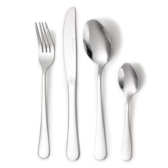 Laguiole 24-teiliges Besteckset aus Edelstahl 430, elegantes und modernes Design, 6 Messer, 6 Gabeln, 6 L&ouml;ffel, 6 Dessertl&ouml;ffel, gl&auml;nzende Oberfl&auml;che, Gr&ouml;&szlig;e: 2