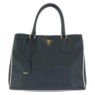 Prada Pre-owned Saffiano Punching Leder Tote Bag - - Pre-owned - Damen - Schwarzk - ONE SIZE