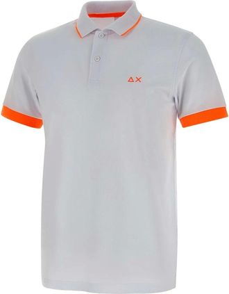 Sun 68 Polo Stripe Fluo - Homme - Tops - Blanc - Taille: 3XL