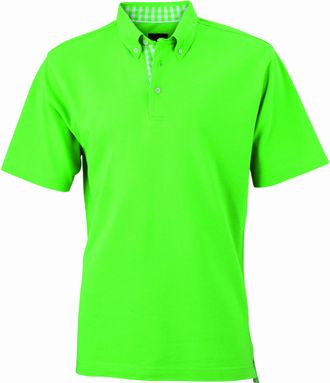 James & Nicholson Herren Poloshirt Poloshirt Mens Plain gr&uuml;n (lime-green/lime-green-white) XXX-Large