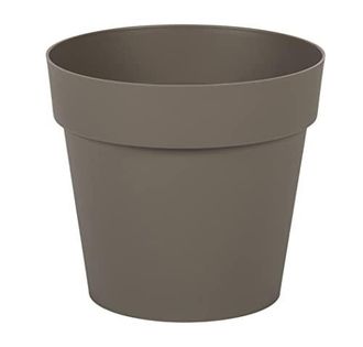 Eda Pot de Fleur Rond Toscane &Oslash; 15 cm - Volume 1,6 L - &Oslash; 15,3 x H.13,7 cm - Taupe