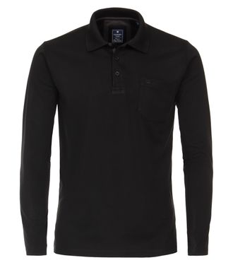 Redmond Polo-Shirt Langarm Uni nah 91 schwarz 3XL
