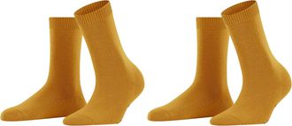 Falke Damen Socken Cosy Wool W So Wolle Kaschmir einfarbig 1 Paar, Gelb Amber 1851, 35-38