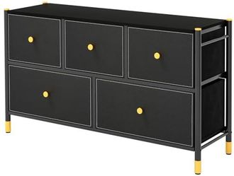 Giantex Commode Chambre 5/6/8 Tiroirs en Tissu, Meuble de Rangement avec Cadre en M&eacute;tal, Dispositif Anti-basculement, Tiroirs Amovibles et Pliables, pour Cham