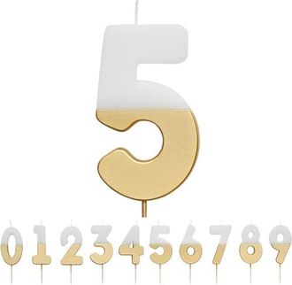 Talking Tables Weiß und Gold Nummer 2 Kerze für Kuchen | Prämie Qualität Tortenaufsatz Dekoration | Für Kinder, Erwachsene, 21. Geburtstag, Jubiläum, Meilenstein