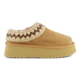 Mou Platform Clog Wildleder-Leder-Stickerei - - Shoes - Damen - Braun - 39 EU