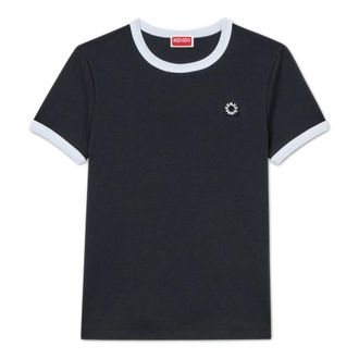 Kenzo T-shirt Broderie Fleur Boke 2.0 - Femme - Tops - Noir - Taille: 38 FR