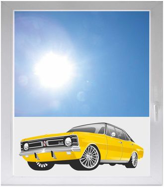 Indigos UG Fensterfolie Blickdicht Luxus - Autos - 1150x500mm - Sonnenschutzfolie Fenster - Sichtschutzfolie Fenster Bad, K&uuml;che, Fenster, Milchglasfolie