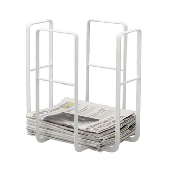 Yamazaki Tableware Yamazaki 6471 TOWER Zeitungsst&auml;nder, wei&szlig;, Stahl, minimalistisch, 35 x 28 x 35 cm