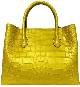 Generic Sac cabas pour femme en cuir de crocodile v&eacute;ritable exotique et authentique, grand sac bandouli&egrave;re pour femme, id&eacute;al pour le travail