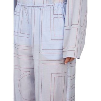 Toteme Pantalon droit en coton m&eacute;lang&eacute; brod&eacute;