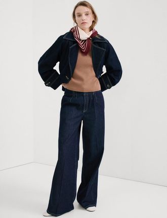 Mango Jean large taille normale bleu - Femme - 32 - MANGO