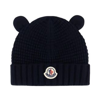 Moncler Wollm&uuml;tze mit Teddyb&auml;renohren - - Accessories - unisex - Blau - 2XS
