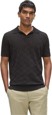 Karl Lagerfeld Homme, Tops, Noir, Taille: 2XL KL Monogram Knitted Polo