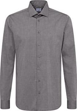 Seidensticker Chemise business Seidensticker pour homme - Coupe ajustée - Infroissable - Col Kent - Manches extra longues - 100 % coton