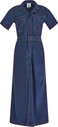 Rosie Assoulin Janitoress ridged split dress - Blau
