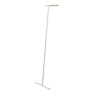 Yamazaki Tableware Yamazaki 5972 Tower Leaning Steam Ironing Coat Rack, White, Steel/Wood/Silicone, 38.5 x 47 x 162 cm