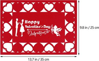 BESPORTBLE 4 St&uuml;ck Filz Tischset Valentinstag mit Untersetzern Dekorative Platzsets mit W&auml;rmeisolierung Rutschfestes Tischset f&uuml;r Esszimmer und Partydeko