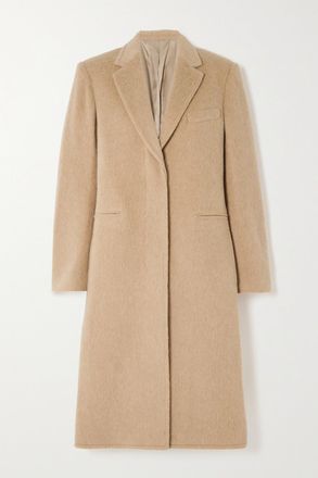 Helmut Lang Mantel Aus Einer Gebürsteten Wollmischung - Braun
