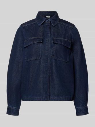 Stefanel Jeansbluse mit Brusttaschen und Kentkragen