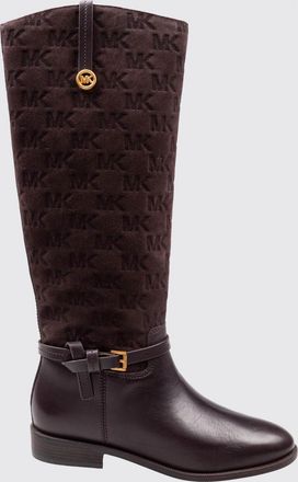 Michael Kors Beverly Kniehohe Stiefel aus Leder und Wildleder mit MK-Monogramm