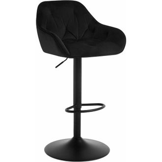 Woltu Woltu - Lot de 2 Tabouret Bar en Velours + M&eacute;tal, Chaise de Bar, Chaise Haute Bar, Chaise Haute Cuisine, R&eacute;glable en Hauteur, Gris fonc&eacute;