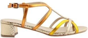 Paco Herrero Imprimé Réptil - Sandales Femme, Or, 40 EU