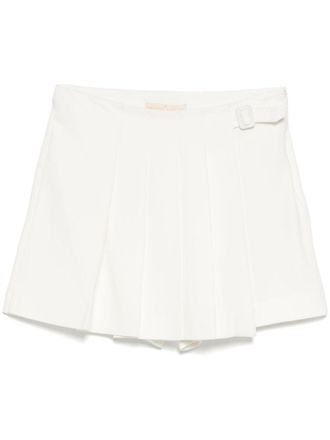 Ermanno Scervino short plissé à design portefeuille - Blanc