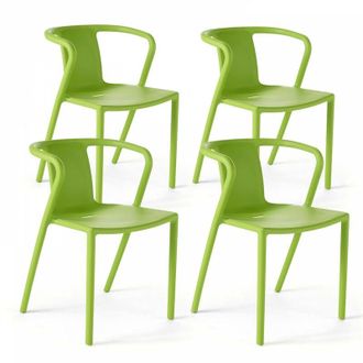 Oviala Oviala - Lot de 4 chaises en plastique vert