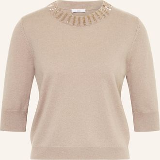 Riani Riani Strickshirt Mit Cashmere Und Schmucksteinen beige