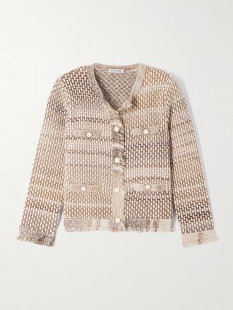 Veronica Beard Sariyah Jacke Aus Bouclé-tweed Aus Einer Baumwollmischung Mit Fransen - Mehrfarbig