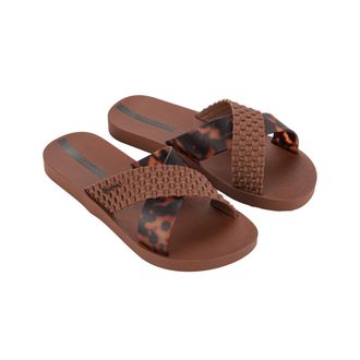 Ipanema SENSE SLIDE FEM - Badeslide für Damen - auffälliger Riemen mit Muster (BROWN/TURTLE, EU Schuhgrößensystem, Erwachsene, Damen, Numerisch (von/bis), M, 
