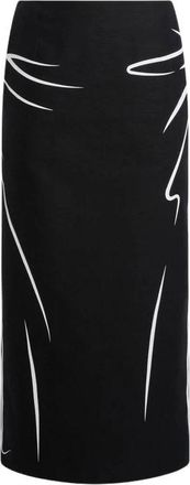 Moschino Femme, Jupes, Noir, Taille: 38 FR Printed Cotton Skirt