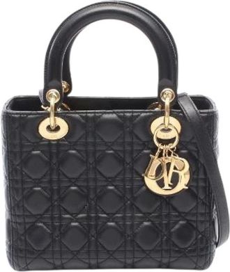 Dior Pre-owned Sac &agrave; main Lady Dior en cuir - Femme - Pre-owned - Noir - Taille: ONE Size