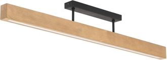 Licht-Erlebnisse Licht-erlebnisse - led Deckenlampe Metall Holz Schwarz Kiefer länglich warmweiß 3000 k 2807 lm Modern Deckenleuchte