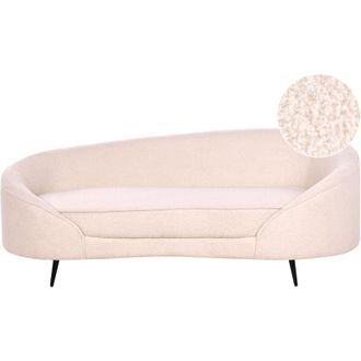 Beliani Beliani - Canap&eacute; Glamour 3 Places Incurv&eacute; Pieds en M&eacute;tal Boucl&eacute; Beige Clair Savar