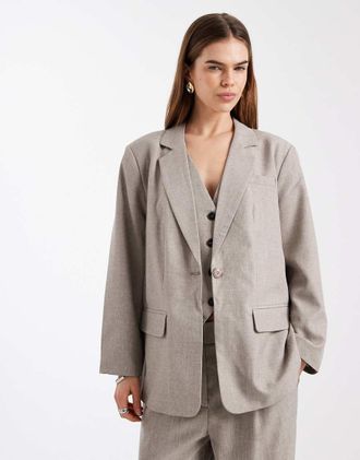 Only Eleganter Oversize-Blazer in Beige, Kombiteil-Neutral