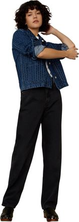 Kings of Indigo Damen Indira Jeans, Eco Recycled Black Worn, 31W / 32L EU