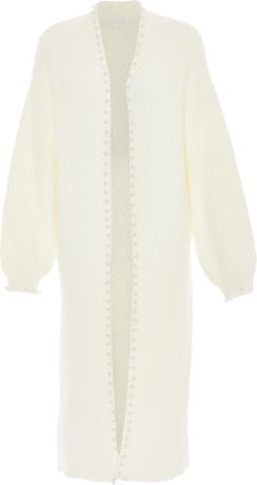 Faina Strickjacke Damen Wollwei&szlig;